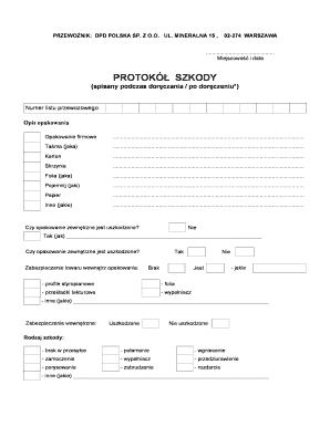 Protok Szkody Dpd Fill And Sign Printable Template Online