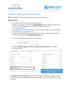 Fillable Online CREATE A SUPPLIER INVOICE REQUEST Fax Email Print ...