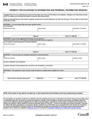 Fillable Online CONSENT FOR AN ACCESS TO INFORMATION AND PERSONAL ...