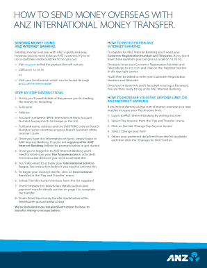 Fillable Online ANZ INTERNATIONAL MONEY TRANSFER Fax Email Print ...