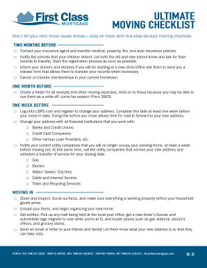 Fillable Online Dont let your next move cause stress stay on track with ...