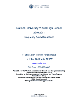 Fillable Online National University Virtual High School Fax Email Print ...