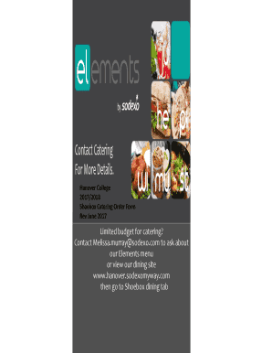 Fillable Online Shoebox Catering Order Form Fax Email Print - pdfFiller