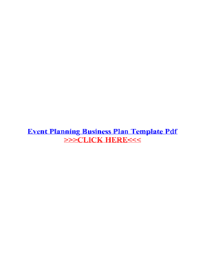 Fillable Online Event Planning Business Plan Template Pdf Fax Email ...