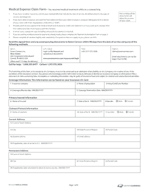 Fillable Online Medical Expense Claim Form You received medical ...