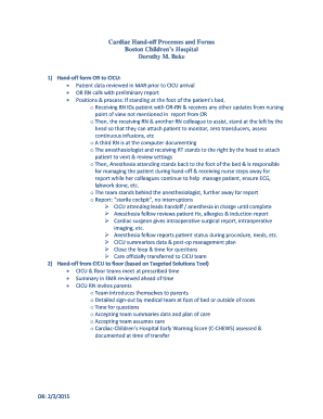 Fillable Online Cardiac Hand-off Processes and Forms Fax Email Print ...