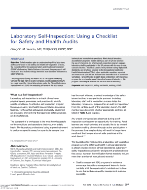 Fillable Online Laboratory Self-Inspection: Using a Checklist Fax Email ...