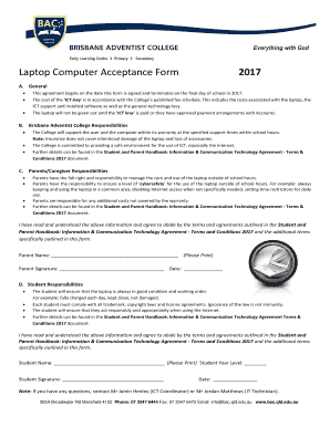 Laptop Acceptance Form - Fill Online, Printable, Fillable, Blank ...