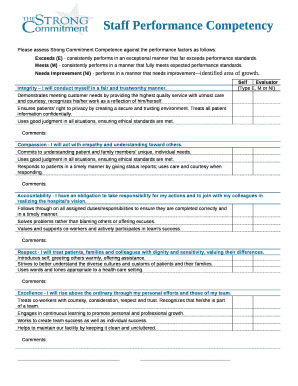 Staff Perance Competency Doc Template | pdfFiller