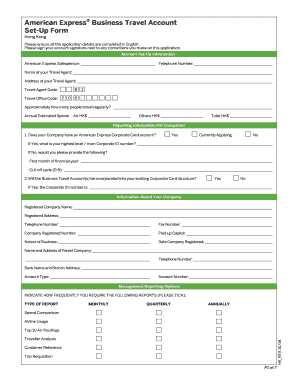 Fillable Online American Express Business Travel Account Set-Up Form ...