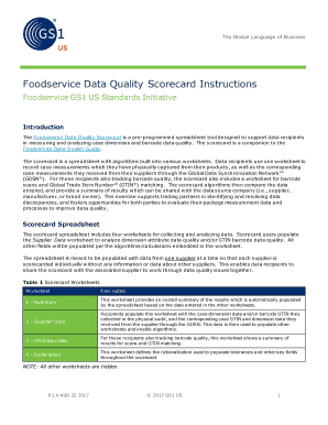 Fillable Online Foodservice Data Quality Scorecard Instructions Fax ...