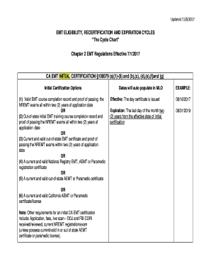 Fillable Online emsa ca EMT ELIGIBILITY, RECERTIFICATION AND EXPIRATION ...