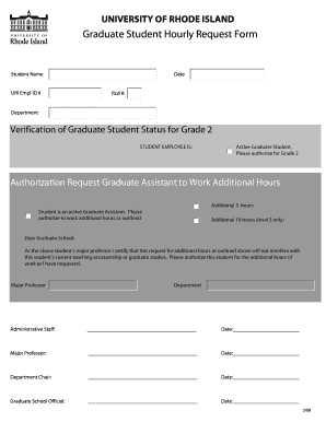Fillable Online Graduate Student Hourly Request Form Fax Email Print ...
