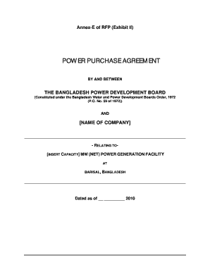 Fillable Online 27 Printable Power Purchase Agreement Forms and ...