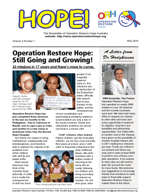 Fillable Online Operation Restore Hope: Fax Email Print - pdfFiller