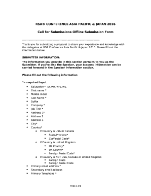 Call for Submissions Offline Submission Doc Template | pdfFiller