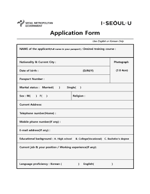 Fillable Online Use English or Korean Only Fax Email Print - pdfFiller