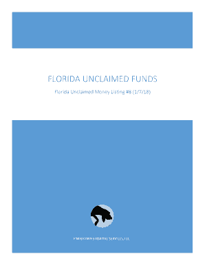 Fillable Online Florida Unclaimed Money Listing #8 (1/7/18) Fax Email ...