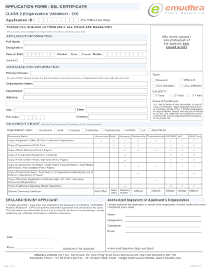 Fillable Online APPLICATION FORM - SSL CERTIFICATE Fax Email Print ...