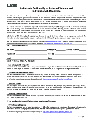 Fillable Online Invitation to Self Identify for Protected Veterans and Fax Email Print - pdfFiller