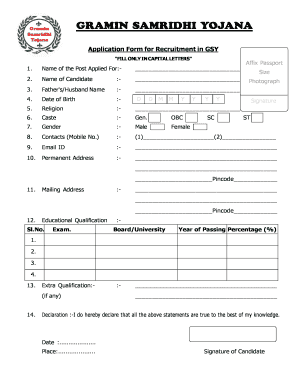 Recruitment Application Form - Fill Online, Printable, Fillable, Blank ...