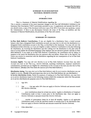 This is a Summary of Material Modifications regarding the (Plan) Doc ...