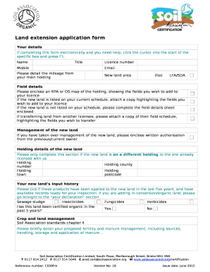 Land extension application Doc Template | pdfFiller