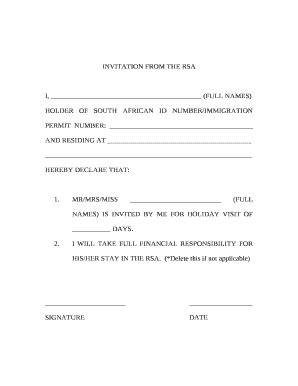 INVITATION FROM THE RSA Doc Template | pdfFiller