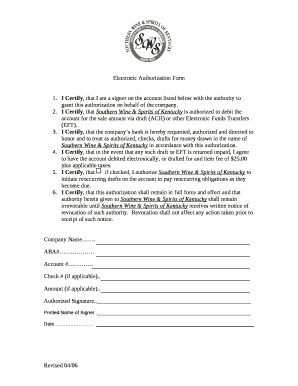 Electronic Authorization Doc Template | pdfFiller