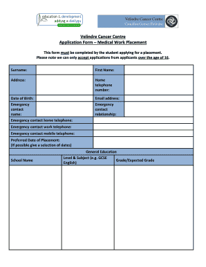 Fillable Online oncology-training-wales org Application Form Medical ...
