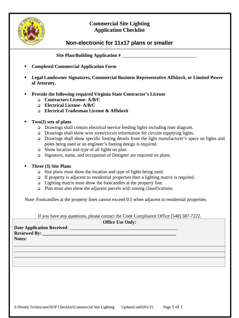 Commercial Site Lighting Doc Template | pdfFiller