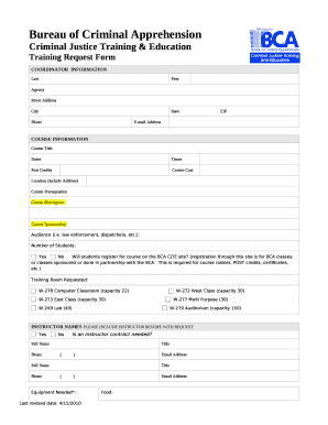 Criminal Justice Training & Education Doc Template | pdfFiller