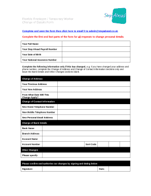 Flexible Employee / Temporary Worker Doc Template | pdfFiller
