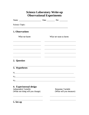 Science Laboratory Write-up Doc Template | pdfFiller