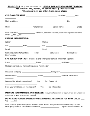 CHILD/YOUTH NAME Birthdate Age template Doc Template | pdfFiller