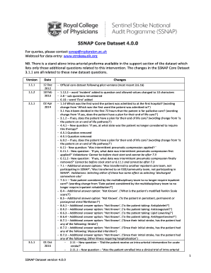 Fillable Online SSNAP Core Dataset 4 Fax Email Print - pdfFiller