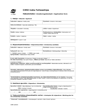 CIMO India Fellowships Doc Template | pdfFiller