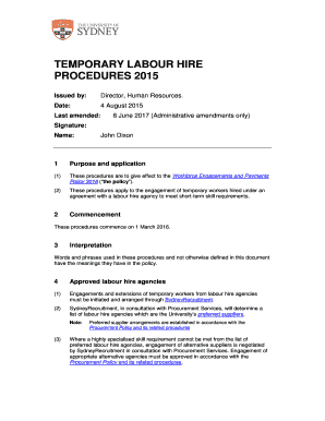 Fillable Online sydney edu TEMPORARY LABOUR HIRE Fax Email Print ...