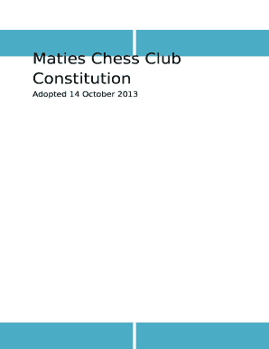 Maties Chess Club Constitution Doc Template | pdfFiller