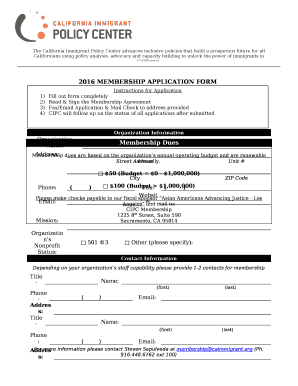 Membership dues are based on the organizations annual operating budget ...