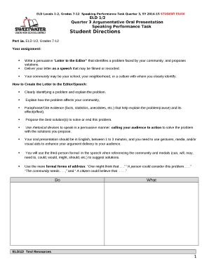 ELD 1/2 Doc Template | pdfFiller