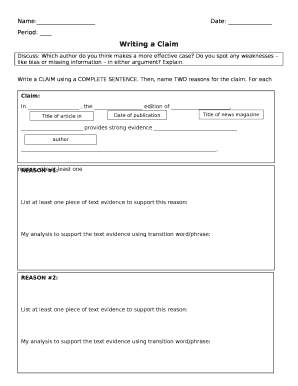 Writing a Claim Doc Template | pdfFiller