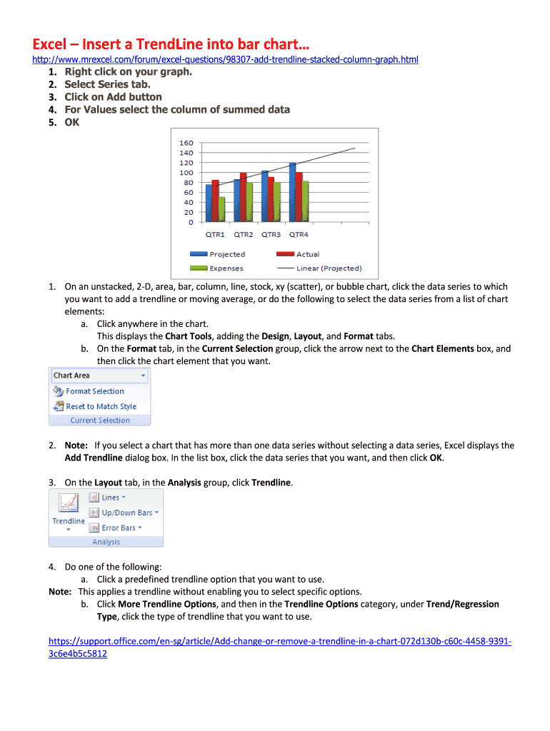 Fillable Online Excel Insert a TrendLine into bar chart Fax Email Print ...