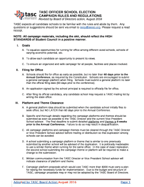 CAMPAIGN RULES AND REGULATIONS Doc Template | pdfFiller