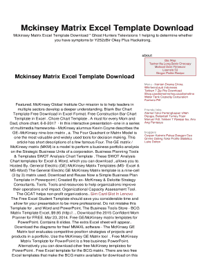Fillable Online Mckinsey Matrix Excel Template Download Fax Email Print ...