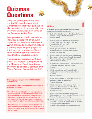 Fillable Online Congratulations, youre the quiz Fax Email Print - pdfFiller