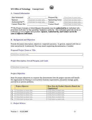 Program / Project Concept Doc Template | pdfFiller