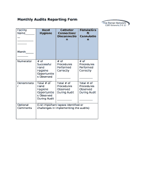 Monthly Audits Reporting Doc Template | pdfFiller