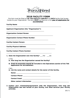 2018 FACILITY Doc Template | pdfFiller