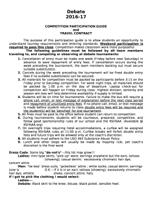 COMPETITION PARTICIPATION GUIDE Doc Template | pdfFiller